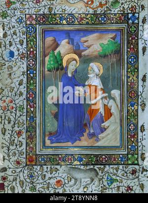The Visitation; Book of Hours, about 1410. The Virgin Mary and St ...