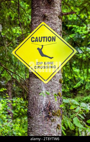 crossing the zipline Stock Photo - Alamy