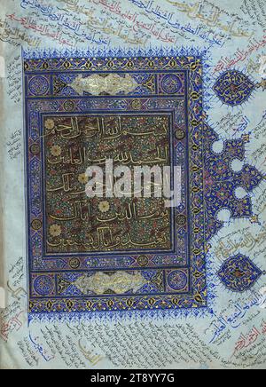 Illuminated Manuscript, Koran, Incipit, This large-format, illuminated ...