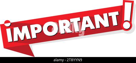 Important notice red banner with exclamation mark. Vector on ...