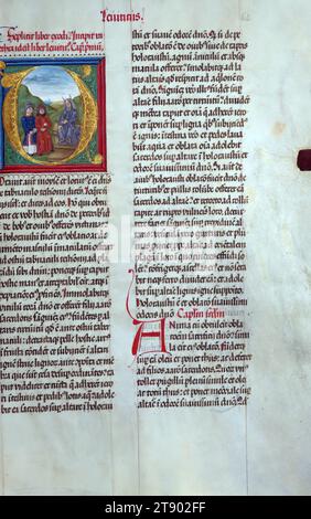 Illuminated Manuscript, Bible (part), Moses before the burning bush ...