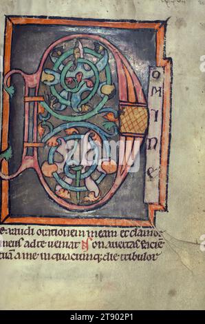 Psalter of St. Mary of Strasbourg, Foliate initial B (Beatus vir), This ...