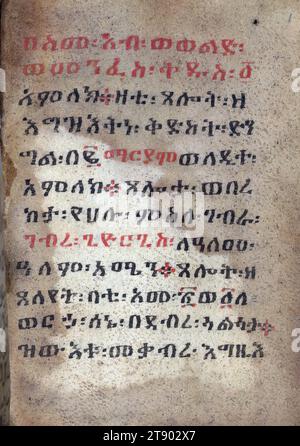 This 18th-century Ethiopian illuminated manuscript features intricate ...