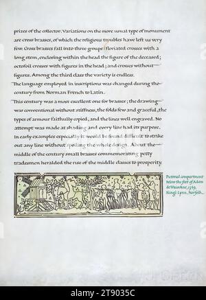 English Brasses, Illustration of Reginald de Malyns and his two wives ...