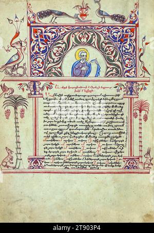 Amida Gospels, Eusebius letter with portrait of Carpianus, This Gospel ...