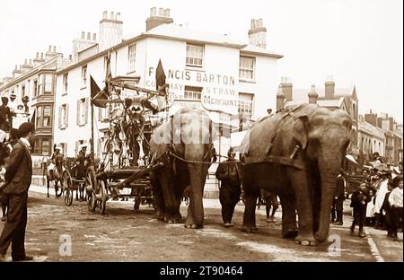 Sanger's Circus parade, Bellevue, Southampton, early 1900s Stock Photo ...