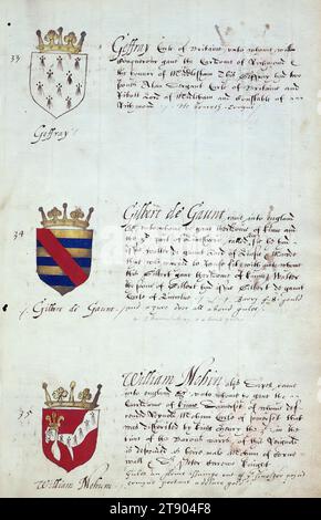 Book of English heraldry, Arms of Geffray Linlaye, Geffray Lord Lucie ...