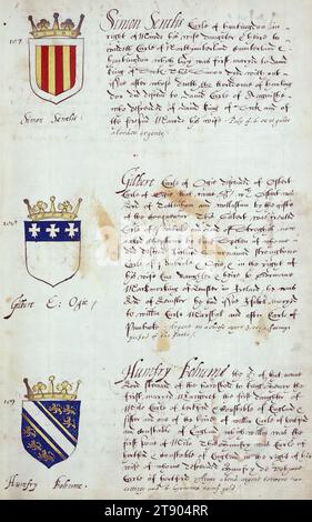 Book of English heraldry, Arms of Simon de Mountford, Geffray ...