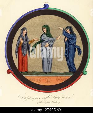 Dresses Of Anglo Saxon Women Of The 8th Century Women In Long Veils