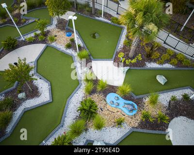 Aerial View of Colorful Miniature Golf Course with Pirate Ship and ...