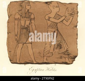 Ancient Egyptian habits. From a mummy and coffin in the British Museum ...