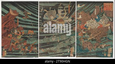 Picture of the Heike Clan Sinking and Perishing at Sea, 1853, 6th lunar ...