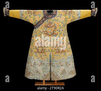Emperor's Twelve-Symbol Dragon Robe (longpao). China, Late Qing dynasty ...