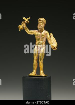 Roman god Jupiter with thunderbolt in his left hand and eagle at his ...