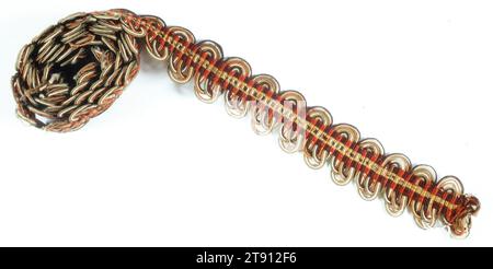 Trim, looped braid, 18th-19th century, 18 x 1 1/2 in. (45.72 x 3.81 cm ...