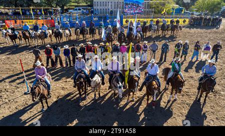 General aerial view of the rodeo arena. third competition date of the ...
