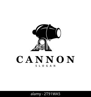 Cannon Logo, Elegant Simple Design Retro Vintage Style, War Artillery ...