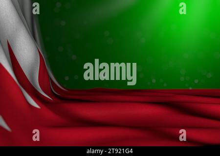 Flag of Bahrain in the corner on white background. Isolated. 3D ...