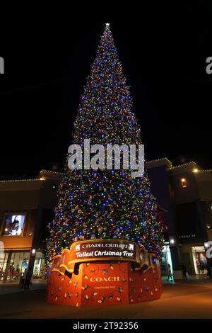 A Christmas tree at the Citadel Outlets, Tuesday, Nov. 21, 2023, in Los ...