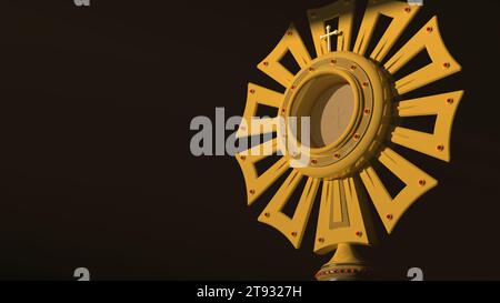 A monstrance containing the consecrated host, which is Our Lord Jesus ...