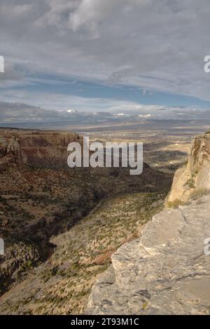 View from Cold Shivers Point at Colorado National Monument Stock Photo ...