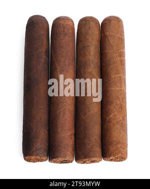 Top view of cigars in old wooden humidor Stock Photo - Alamy