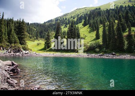 Beautiful scenery Kolsay lake in Kolsai Koldery gorge, nature of the ...