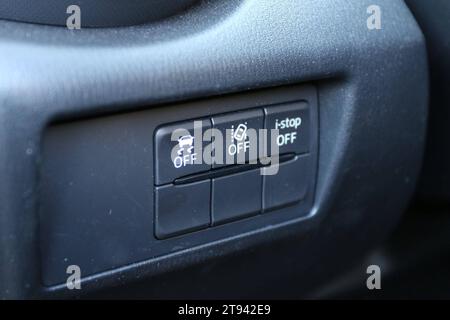 start stop engine buttons in car Stock Photo - Alamy
