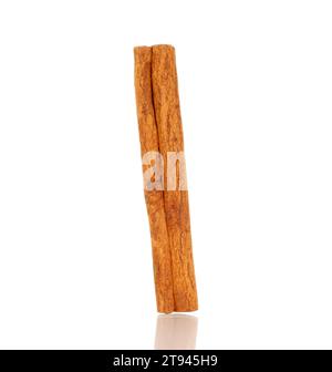 One aromatic cinnamon stick isolated on white Stock Photo - Alamy