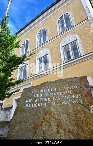 Hitler's birthplace - reconstruction and, in the square behind it, an ...