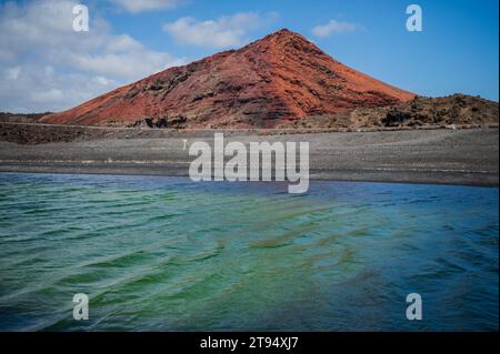 Bermeja Volcano and Green Lake Jr. in Lanzarote, Canary Islands, Spain ...