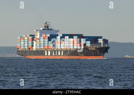 Seattle - November 20, 2023; SM Line container ship Qingdao in front of ...