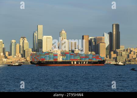 Seattle - November 20, 2023; SM Line container ship Qingdao in front of ...