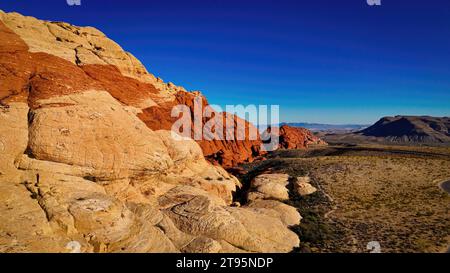 The famous red rocks and beige sandstones at red Rock Canyon Stock ...