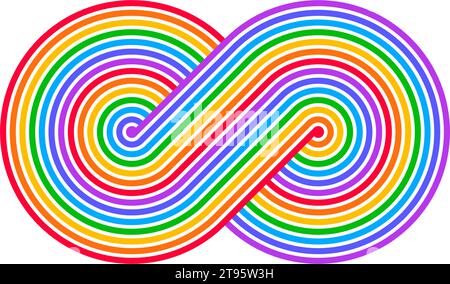 Rainbow Infinity sign. Colorful mobius eternal symbol. Stylized moebius ...