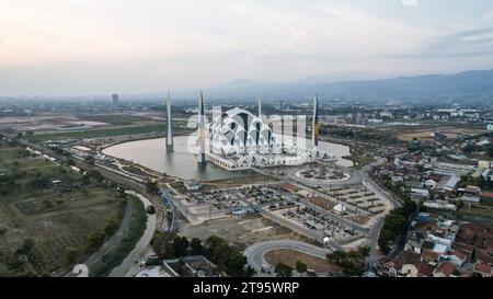 Aerial view show Al Jabbar Great Mosque a landmark and icon of West ...