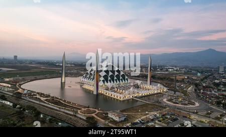 Aerial view show Al Jabbar Great Mosque a landmark and icon of West ...