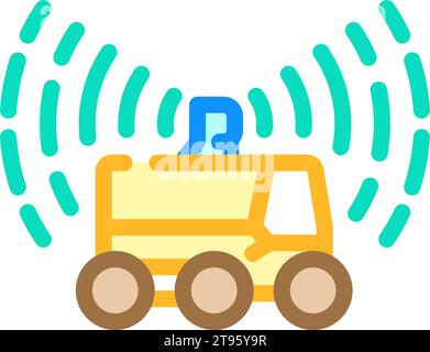 lidar sensors autonomous delivery color icon vector illustration Stock ...