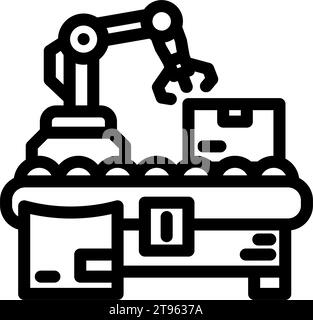 parcel sorting autonomous delivery line icon vector. parcel sorting ...