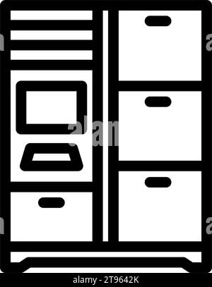 smart lockers autonomous delivery icon doodle illustration Stock Vector ...