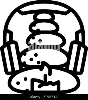 relaxing music sleep night line icon vector illustration Stock Vector ...