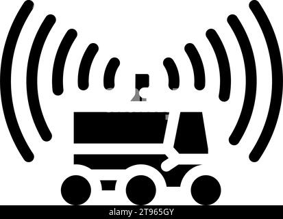 lidar sensors autonomous delivery glyph icon vector illustration Stock ...