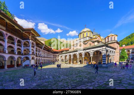 Rila, Bulgaria - October 07, 2023: View of the yard of the Rila ...