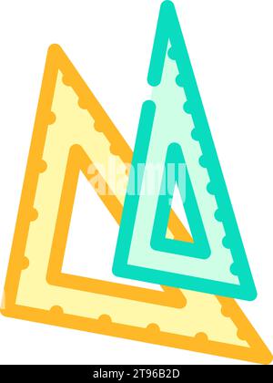 drafting triangle architectural drafter icon color illustration Stock ...