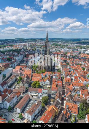 Aerial View of Ulm Metropolis Landscape: Aerial View of Crowded ...