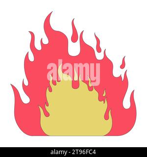 Burning flame 2D linear cartoon object Stock Vector Image & Art - Alamy