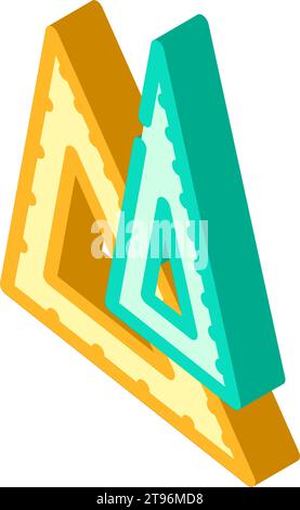 drafting triangle architectural drafter isometric icon vector. drafting ...