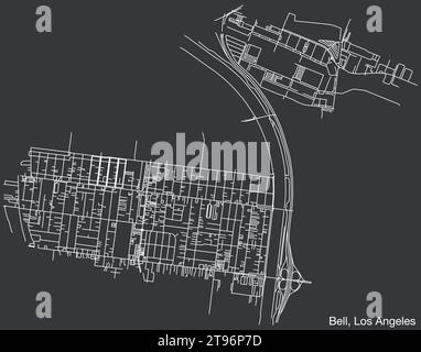 Street roads map of the CITY OF BELL, LOS ANGELES CITY COUNCIL Stock ...