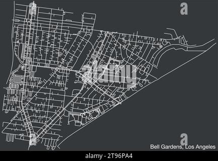 Street roads map of the CITY OF BELL, LOS ANGELES CITY COUNCIL Stock ...