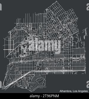 Street roads map of the CITY OF ALHAMBRA, LOS ANGELES CITY COUNCIL ...